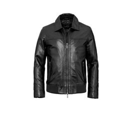 Bugatti Herren Lederjacke "BUDANTE", schwarz, Gr. 52, uni, Obermaterial: 100% Lammleder LEL. Futter: 100% Polyester PES. 100% Polyester PES., Jacken,