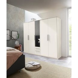 Priess Kleiderschrank in 3 Breiten wei&szlig; Holzwerkstoff B/H/T: 231cm x 195cm x 54cm, T&uuml;ren: 5 Stk.