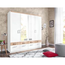 Priess Kleiderschrank wei&szlig; Holzwerkstoff B/H/T: 185cm x 193cm x 56cm, T&uuml;ren: 4 Stk.