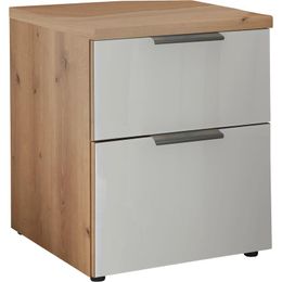 Wiemann Nachtkonsole &raquo;Como&laquo; vormontiert wei&szlig; Floatglas, Holzwerkstoff, Metall B/H/T: 40cm x 46,4cm x 43cm, 2 Stk.
