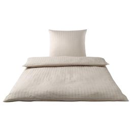 Elegante Bettw&auml;sche &raquo;Chelsea&laquo; 2 Stk. gewebter Seersucker beige Seersucker, Obermaterial: 100% Baumwolle B/L: 135cm x 200cm, 1 Stk., 1 Stk., Seersucker, B/L: 