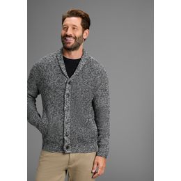 MAN'S WORLD MAN'S WORLD Herren Strickjacke "Mit Knopfleiste und Taschen", grau, Gr. S, meliert, Strick, Obermaterial: 50% Baumwolle, 50% Polyacryl, Strickjacken,