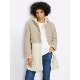 Heine Damen Langjacke, beige, Gr. 40, unifarben, 100% Polyamid, Teddyfleece:100% Polyester, Wattierung:100% Polyester, Jacken