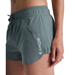 Roxy Damen Badeshorts "Roxy WAVE 2 INCH BS", gr&uuml;n, Gr. XL, Obermaterial: 92% Polyester, 8% Elasthan, Badehosen, schnell trocknendes Material, aus