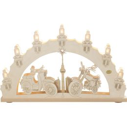 SAICO Original LED Schwibbogen &raquo;3D-Lichterbogen, Moped&laquo; Premium LED-Beleuchtung, warmwei&szlig;, BxHxT: 52x32x4,5 cm beige Holz teilmassiv B/H/T: 52cm x 