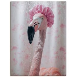 Artland Wandbild &raquo;Flamingo unter der Dusche&laquo; 1 Stk. tlg. als Alubild, Leinwandbild, Poster, Wandaufkleber in verschied. Gr&ouml;&szlig;en rosa Leinwand B/H/T: 45cm x 