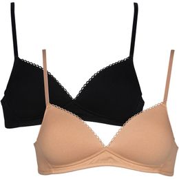 My Basic Damen B&uuml;gelloser BH flache Verarbeitung, wattiert, ohne B&uuml;gel, basic, Baumwollmix rosa 70, Cup C