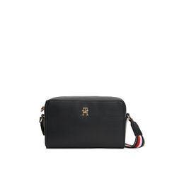 Tommy Hilfiger Unisex Mini Bag &raquo;TH JOY CAMERA BAG CORP&laquo; Unisex Schultertasche, Umh&auml;ngetasche mit gestreiftem Schulterriemen schwarz B/H/T: 20cm x 12cm