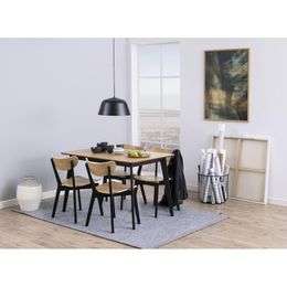 ACTONA GROUP Esstisch &raquo;Roxby&laquo; 1 Stk. tlg. K&uuml;chentisch, Tischplatte in MDF und Eiche Furnier schwarz B/H/T: 120cm x 76cm x 80cm