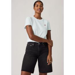 Levi's LEVI'S Damen T-Shirt "TEE Minilogo", blau, Gr. XL, Jersey, Obermaterial: 100% Baumwolle, Shirts, mit kleiner Logostickerei