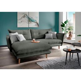 Home Affaire Ecksofa &raquo;Lazio modern und bequem, schmale Armlehnen, tolle Detailverarbeitung&laquo; zwei verschiedene Fu&szlig;farben w&auml;hlbar grau 100% Polyester B/