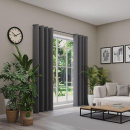 Neutex for you! Verdunkelungsvorhang &raquo;INSULA&laquo; &Ouml;sen 1 Stk. tlg. Uni-Dimout f&uuml;r starke Verdunklung, nach Ma&szlig; grau Polyester 235cm, &Ouml;sen, 140cm