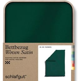 Schlafgut Bettbezug &raquo;Woven Satin&laquo; besonders dicht gewebt, Mix & Match: passender Kissenbezug erh&auml;ltlich gr&uuml;n Mako-Satin, Obermaterial: 100% Baumwolle B/L: 155cm