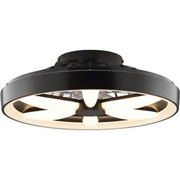 Hanseatic LED Deckenleuchte &raquo;DLV2205&laquo; LED-Modul 1 Stk. RGB warmwei&szlig; - kaltwei&szlig; LED Ventilator, &Oslash; 48 cm, 6400 lm, dimmbar, Fernbedienung schwarz 1, &Oslash; 48cm H: 