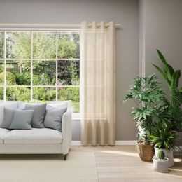 Neutex for you! Vorhang nach Ma&szlig; &raquo;EVA&laquo; &Ouml;sen 1 Stk. tlg. Uni-Voile mit elegantem Glanz beige Obermaterial: 100% Polyester 125cm, &Ouml;sen, 142cm