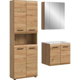 Welltime Badezimmer-Set Set, 4 Stk. tlg. braun Holzwerkstoff, MDF B/H/T: 135cmcm x 185cmcm x 46cmcm