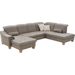 Die PlanBar Wohnlandschaft &raquo;PP-LA23145 U-Form&laquo; inkl. Kopfpolsterverstellung, Federkernpolsterung grau 100% Polyester B/H/T: 341cm x 88cm x 243cm, 