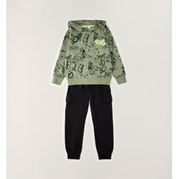 IDO M&auml;dchen Sportanzug "BOY SET", gr&uuml;n, Gr. 128, 100% Baumwolle, Sportanz&uuml;ge