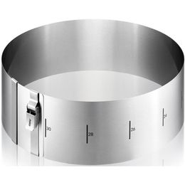 Gefu Backrahmen &raquo;Tortenring TONDO CLIP, H 10 cm&laquo; Patentierter Sicherungsclip fixiert den Ring auf der gew&uuml;nschten Gr&ouml;&szlig;e silber Edelstahl B/H/T: 30cm x