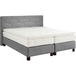 Westfalia Schlafkomfort Boxspringbett wahlweise mit Topper grau Bezug: 80% Baumwolle/20% Polyester Feinstruktur Ohne Topper, Liegefl&auml;che B/L: 160cm x 200cm, Gewicht bis: 100 