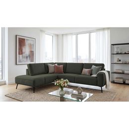 OTTO home Ecksofa &raquo;Vosby&laquo; 260 cm, Chenille, mit dekorativer Kedernaht, Wellenunterfederung gr&uuml;n 90% polyester, 10% nylon B/H/T: 260cm x 85cm x 208cm, 