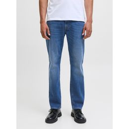 Jack & Jones JACK & JONES Herren Straight-Jeans "JJICLARK JJORIGINAL SQ 2", blau, Gr. 30, Abriebeffekte, Denim/Jeans, Obermaterial: 76% Baumwolle, 22% Polyester,