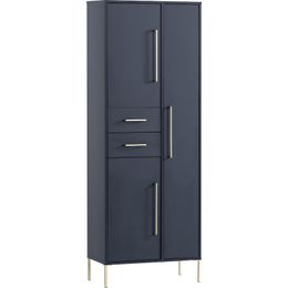 Welltime Garderobenschrank &raquo;Kent mit goldfarbenen Griffen&laquo; Breite 67,1 cm, made in Germany blau FSC -zertifizierter Holzwerkstoff nachtblau, B/H/T: 