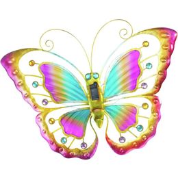 Maximex LED Gartenleuchte &raquo;Modell Schmetterling&laquo; Warmwei&szlig; solarbetriebene Gartendekoration, leuchtet bis zu 10 Stunden bunt H: 3cm