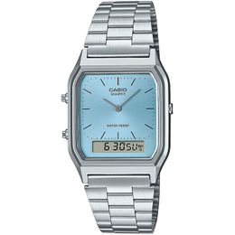 CASIO VINTAGE Damen CASIO VINTAGE Chronograph Quarzuhr, Armbanduhr, Damenuhr, Herrenuhr, Digitaluhr,Edelstahlarmband silber Einheitsgr&ouml;&szlig;e