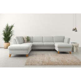Home Affaire Wohnlandschaft &raquo;Trelleborg U-Form&laquo; Federkern-Polsterung, wahlweise mit Schlaffunktion und Stauraum grau 100% Polyester B/H/T: 307cm x 