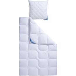 f.a.n. fan Microfaserbettdecke + Kopfkissen &raquo;Kansas, 2tlg.-Set mit Kissen 80x80 cm&laquo; Bettdecke 135x200 cm, 155x220 cm f&uuml;r Sommer oder Winter wei&szlig; Bettdecken 