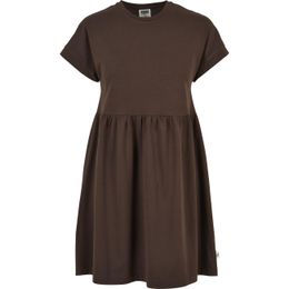Urban Classics Damen A-Linien-Kleid "Urban Classics Damen Ladies Organic Empire Valance Tee Dress", braun, Gr. XS, unifarben, 100% Baumwolle, Kleider