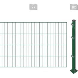 Arvotec Einstabmattenzaun &raquo;ESSENTIAL 80 zum Einbetonieren&laquo; Zaunh&ouml;he 80 cm, Zaunl&auml;nge 2 - 60 m gr&uuml;n Kunststoff, Stahl H/L: 80cm x 14m, Pfosten: 8 Stk.