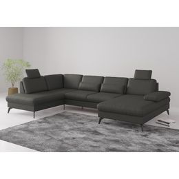 Sit & More sit&more Wohnlandschaft &raquo;Morris Jubi&laquo; wahlweise mit Armteilverstellung, Schlaffunktion & Bettkasten grau B/H/T: 335cm x 82cm x 212cm, NaturLEDER , 