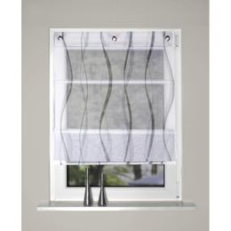 Home Wohnideen Magnetrollo &raquo;TUDOR&laquo; mit Hakenaufh&auml;ngung ohne Bohren und Schrauben bedruckt wei&szlig; Obermaterial: 100% Polyester 130cm, Hakenaufh&auml;ngung, 