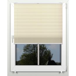 Indeko Plissee &raquo;simple&laquo; Lichtschutz ohne Bohren verspannt mit Klemmtr&auml;gern, nach Ma&szlig; beige Obermaterial: 94% Polyester, 6% sonstige Fasern 170cm, 