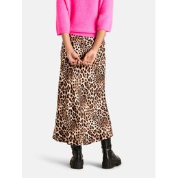 LIEBLINGSST&Uuml;CK LIEBLINGSST&Uuml;CK Damen Satinrock "JunaL"braunie, Gr. 36, gemustert, Satin, Obermaterial: 100% Viskose, R&ouml;cke, mit Allover-Leo-Print, Elastikbund