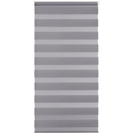GOOD LIFE Doppelrollo &raquo;Alina 1&laquo; blickdicht ohne Bohren individuelle Lichtregulierung, unifarben, Montage mit Klemmtr&auml;gern grau Polyester 150cm, 55cm