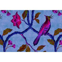 Livingwalls living walls Fototapete &raquo;Walls by Patel Bird Of Paradise 1&laquo; glatt Vlies, Wand, Schr&auml;ge blau Vlies B/L: 4m x 2,7m