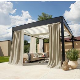 Neutex for you! Vorhang nach Ma&szlig; &raquo;Outdoorvorhang SOLERO&laquo; Stangendurchzug 1 Stk. tlg. Uni Outdoorvorhang mit leichter Struktur beige Jacquard, 