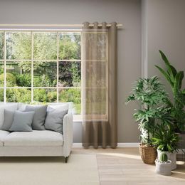 Neutex for you! Vorhang nach Ma&szlig; &raquo;EVA&laquo; &Ouml;sen 1 Stk. tlg. Uni-Voile mit elegantem Glanz braun Obermaterial: 100% Polyester 245cm, &Ouml;sen, 750cm