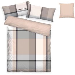 Tom Tailor HOME Bettw&auml;sche &raquo;Lenny in Gr. 135x200 oder 155x220 cm&laquo; 3 Stk. mit GRATIS-Zugabe: Kissenh&uuml;lle 1tlg., in Biber und Renforc&eacute; erh&auml;ltlich beige 