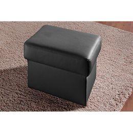 Sit & More sit&more Hocker &raquo;Bellevue&laquo; schwarz Luxus-Microfaser ALTARA NUBUCK (100% Polyester);SOFTLUX-Kunstleder;NaturLEDER (echtes Rindsleder) B/H/T: 58cm x 