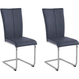 Home Affaire Freischwinger &raquo;Nils&laquo; (Set) 2 Stk.Stuhl belastbar bis 120 Kg, Gestell Metall im Chrom-Look oder Schwarz blau Holzwerkstoff, Metall, 