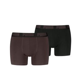 Puma Herren Boxershorts "Puma MEN EVERYDAY BASIC BOXERS 2P", Gr. Mchocolate fondue, schwarz, Jersey, Obermaterial: 95% Baumwolle, 5% Elasthan,