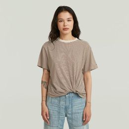 G-Star Raw G-Star Damen G-STAR T-Shirt &raquo;Relaxed Knot&laquo; mit Knotendetail, Rundhalsform beige XS (34)