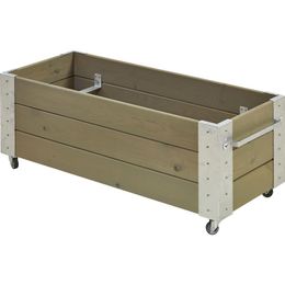 Plus Blumenkasten &raquo;Cubic&laquo; BxTxH: 50x120x45 cm grau Massivholz, Stahl B/H/T: 50cm x 45cm x 120cm