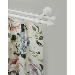 Garesa Gardinenstange &raquo;WHITE&laquo; &Oslash; 20 mm 2 l&auml;ufig-l&auml;ufig Wunschma&szlig;l&auml;nge Vorhanggarnitur, Innenlauf, verl&auml;ngerbar, Wandmontage, Endknopf Spitze wei&szlig; Eisen