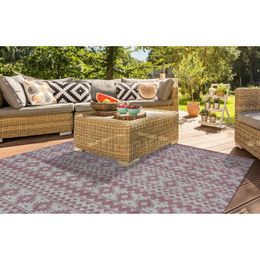 Kayoom Teppich &raquo;Sunny 210&laquo; rechteckig 8 mm H&ouml;he Besonders pflegeleicht. Im Innen- und Au&szlig;enbereich verwendbar. pink Polyester B : 160cm 1 Stk., 8mm, L: 230cm