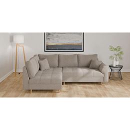 Home Affaire Ecksofa &raquo;CHARRE L-Form mit Ottomane, Ma&szlig;e B/T/H: 231/161/81 cm&laquo; feine Steppung, lose R&uuml;cken- und Zierkissen, auch in Cord und Boucl&eacute; 